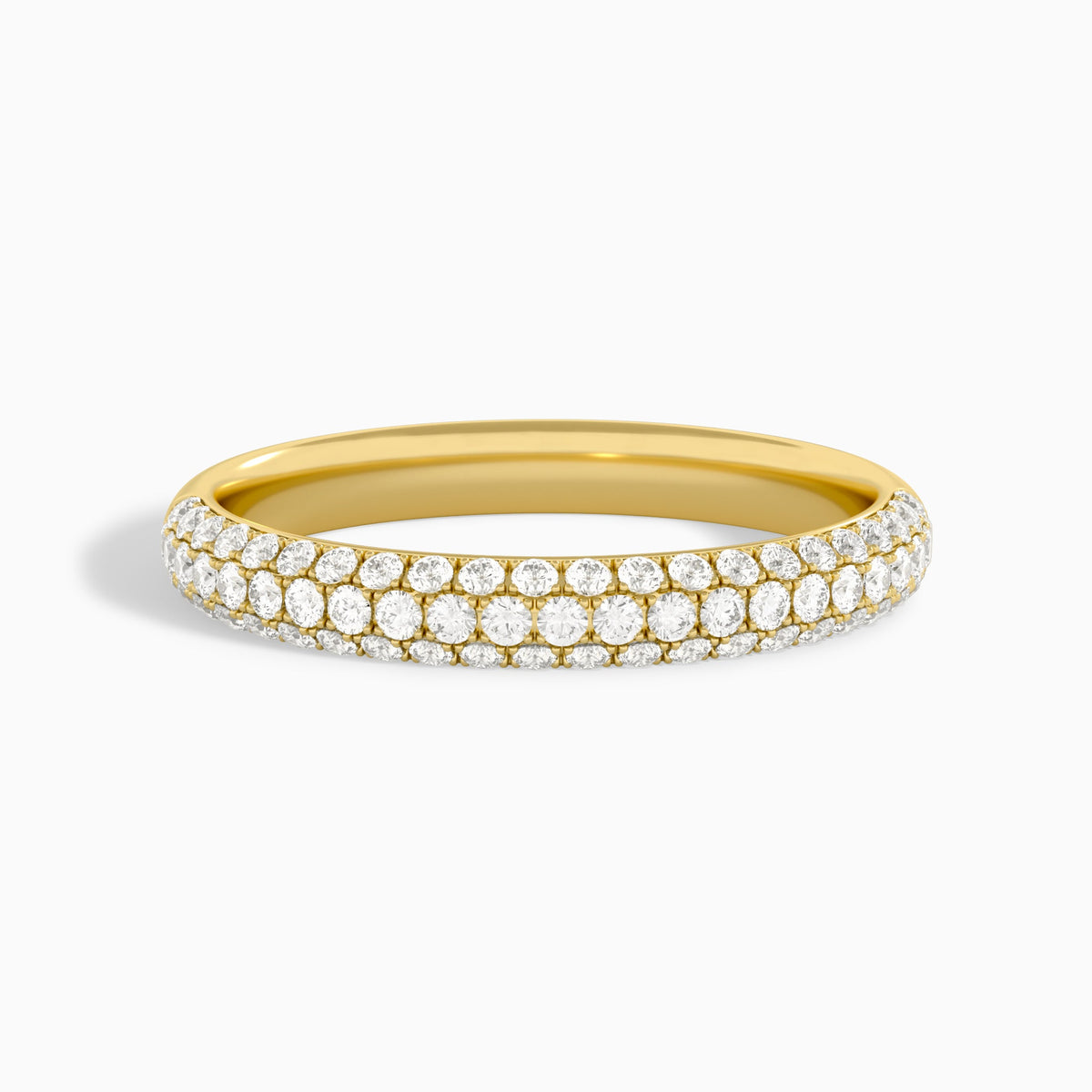 Luxe Pave Half Coverage Diamond Ring 18K Yellow Gold – Lucenjuri
